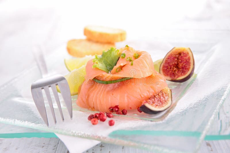 Salmon with fig stock image. Image of dish, holiday, fresh - 44598317