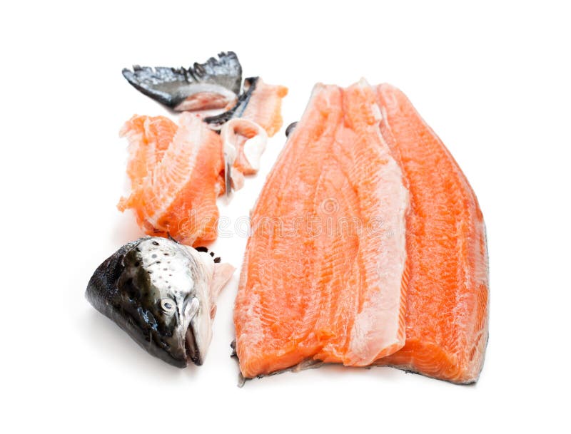 Salmon Bones and Body Parts Close-Up Stock Photo - Image of eating ...