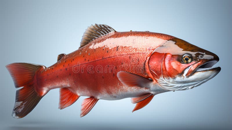 Salmon Fish. Atlantic Salmon Jump Pose Isolated. Generative Ai Stock ...