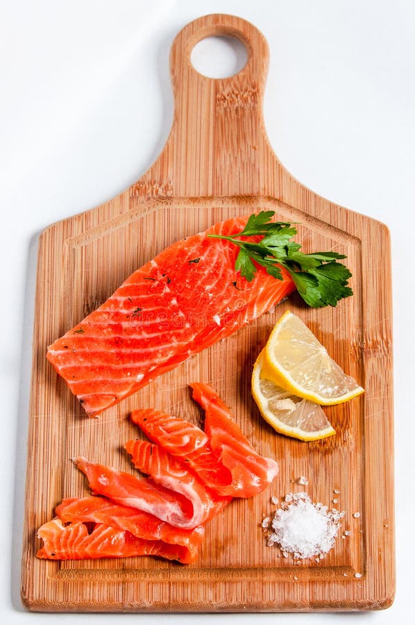 Salmon fish on board stock image. Image of rifling, board - 32621735