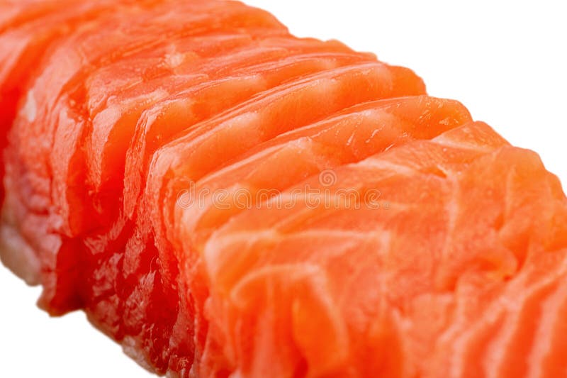 Salmon Fish Cut into Pieces Isolate on White Background Stock Image ...