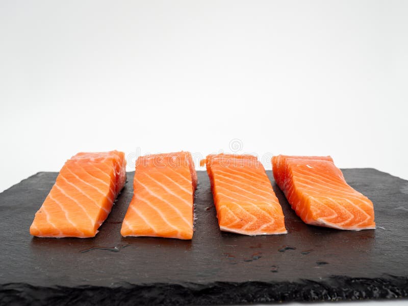 Salmon Fish Fillet on Slate Stone. Stock Photo - Image of meat, natural ...