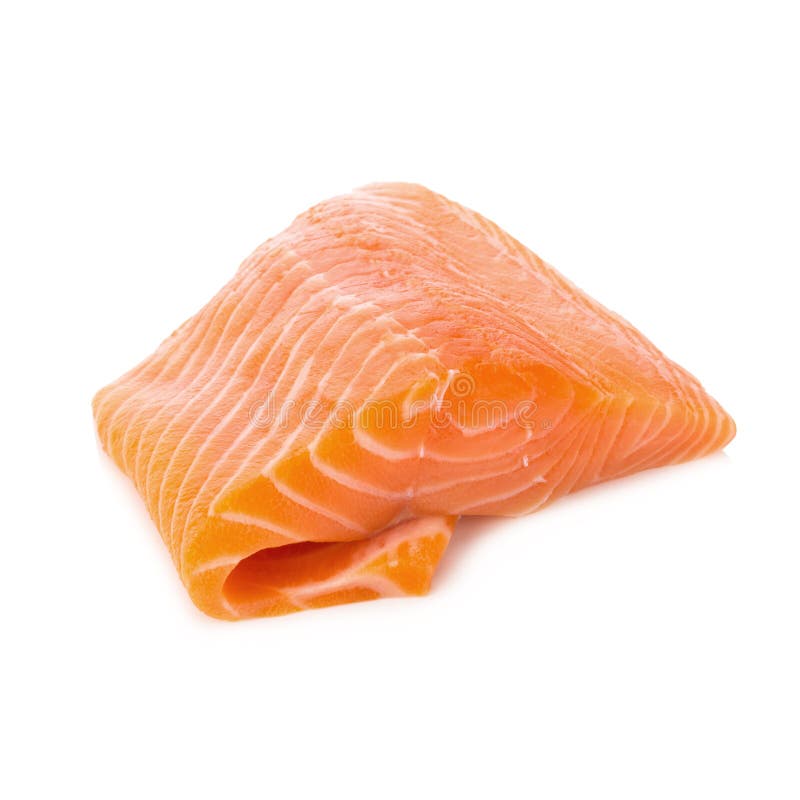 Salmon Fish Fresh Meat Slice Isolated on White Background Stock Photo ...
