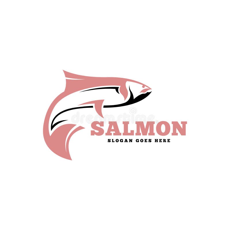 Salmon Fish Logo Design Concept Vector Stock Illustration ...