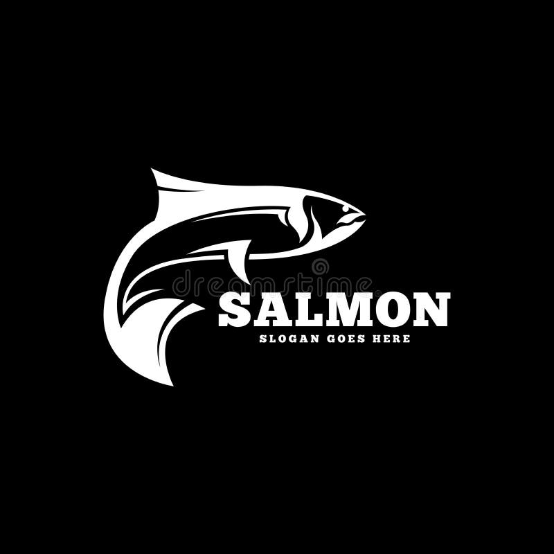 Salmon Fish Logo Design Concept Vector Stock Illustration ...