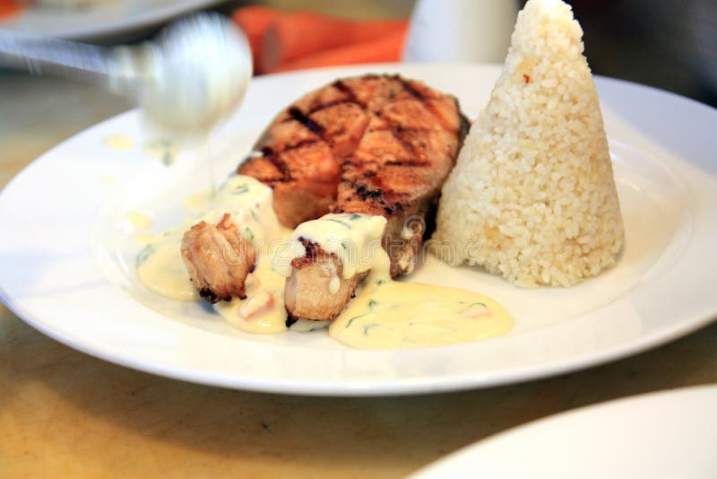 Salmon fish steak stock image. Image of dining, fish - 10489957