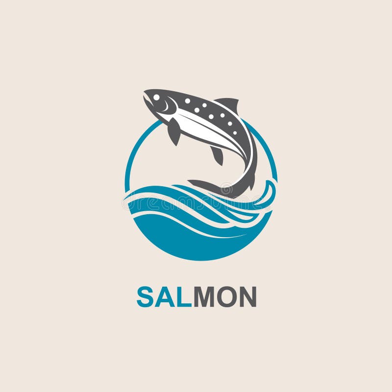 Salmon Fish symbol vektor illustrationer. Illustration av vektor - 97810201