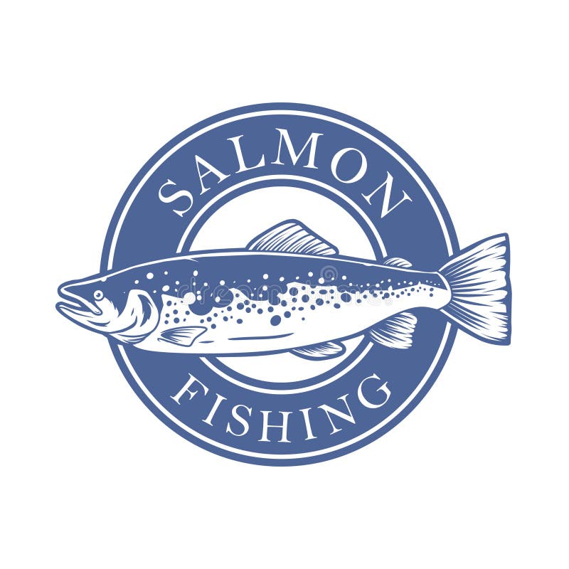 Salmon Fishing Poster Design Stock Vector - Illustration of animal ...