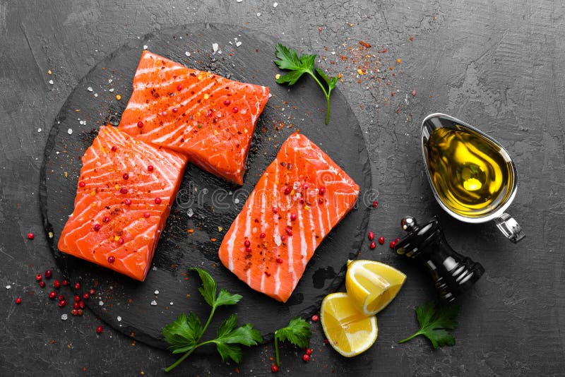Salmon. Fresh salmon fish stock image. Image of lemon - 113481783