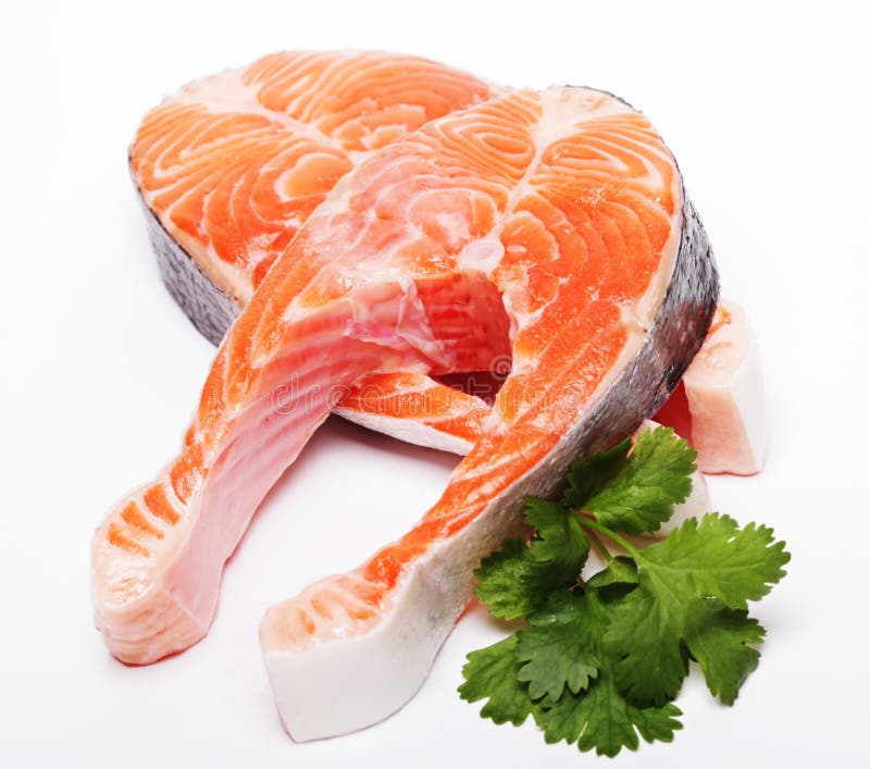 Salmon. Fresh Raw Salmon Red Fish Steak Stock Image - Image of diet ...