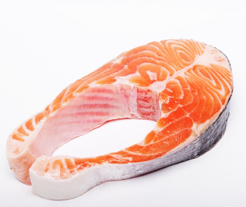 Salmon. Fresh Raw Salmon Red Fish Steak Stock Image - Image of closeup ...