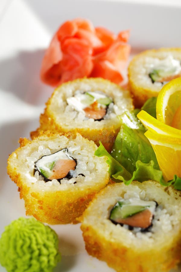 Salmon Fried Roll stock photo. Image of healthy, cream - 11632226