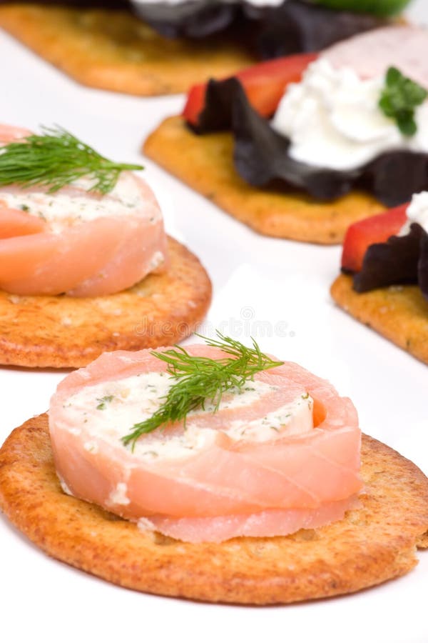Salmon and Goat Cheese Roll Canape Stock Image - Image of refreshment ...