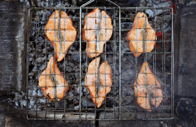 Salmon a grill stock image. Image of nutrition, meal - 62246029