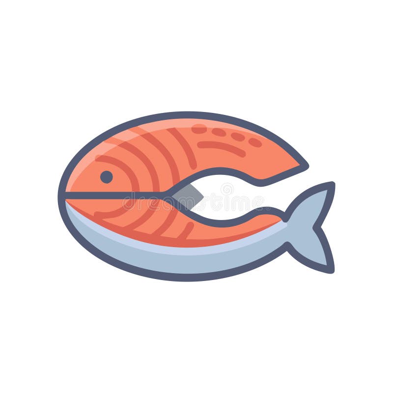 Salmon Icon for Seafood Lovers Stock Vector - Illustration of fast ...