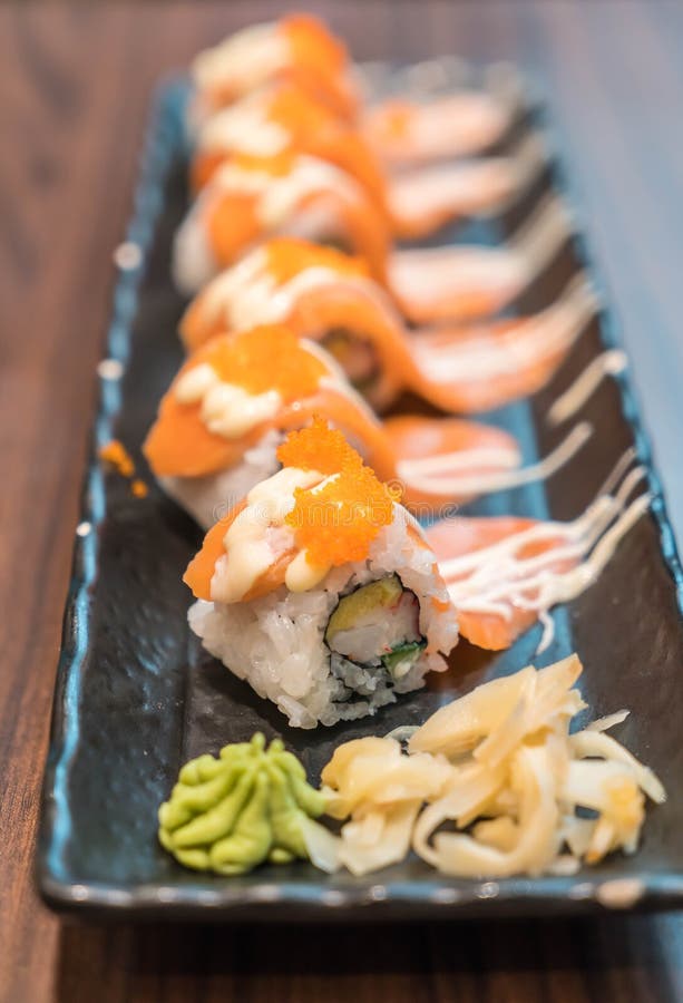 Salmon maki stock image. Image of seafood, food, maki - 89787255