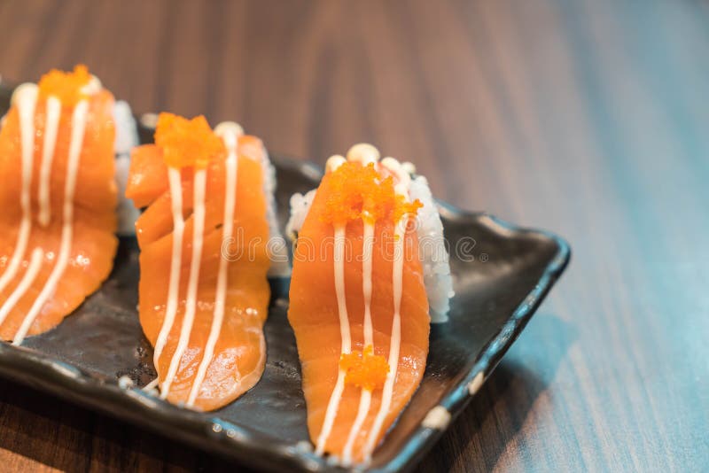 Salmon maki stock image. Image of wasabi, rice, food - 89820509