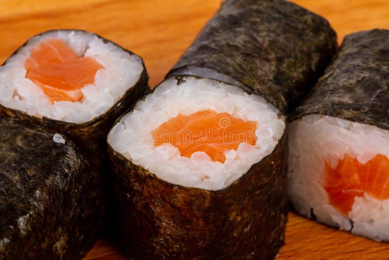 Salmon Maki roll stock photo. Image of fish, sashimi - 123711784