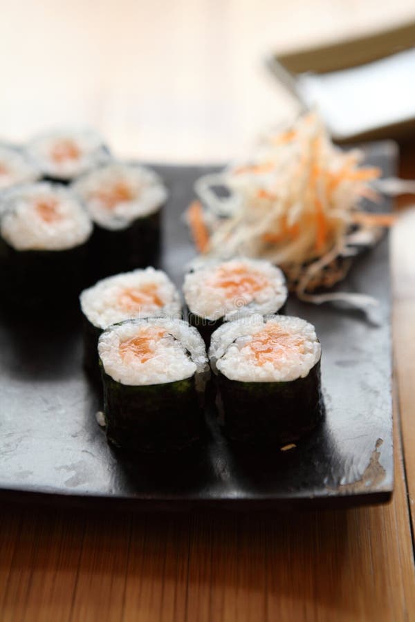 Salmon Maki sushi stock image. Image of lunch, healthy - 141558621