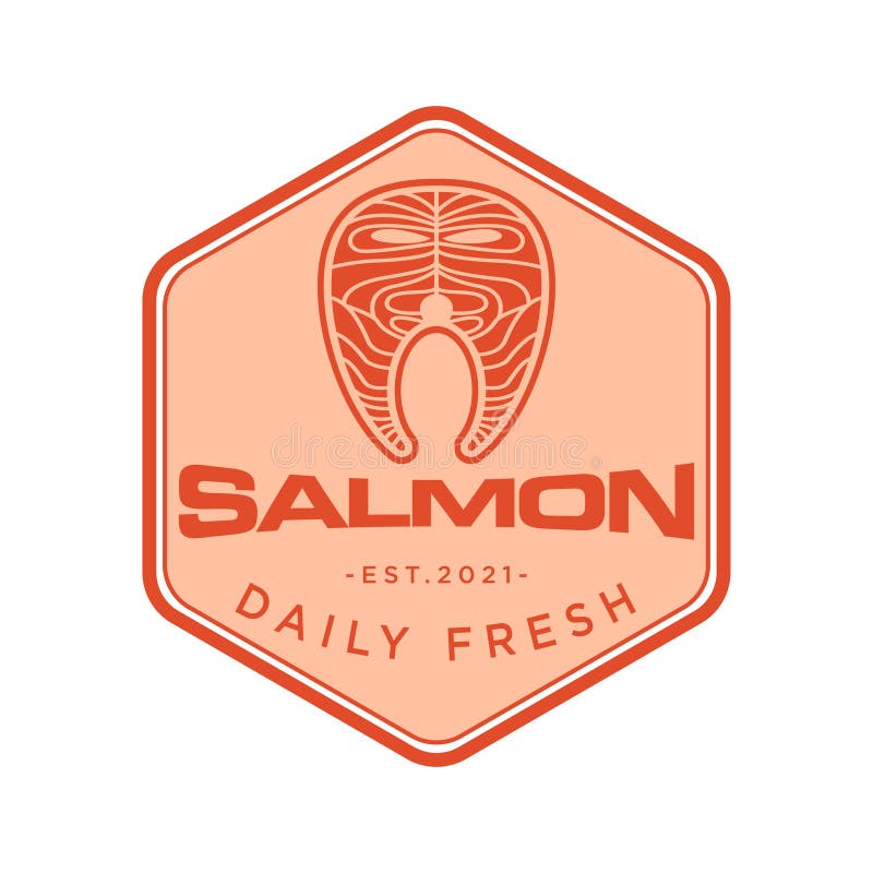 Salmon Meat Logo Vector Design Template Stock Vector - Illustration of ...
