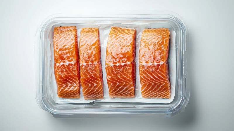 Salmon Packaging Seafood Meat Isolated Stock Illustration ...