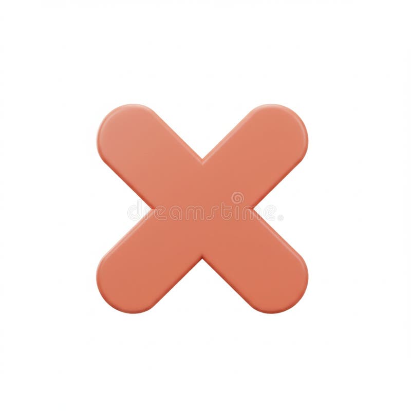 Salmon Pink 3D Cross Symbol Icon Graphic Design Element X Mark Shape ...