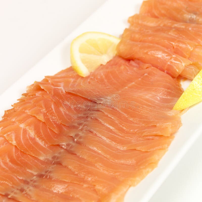 Salmon Platter stock photo. Image of cooked, plate, sliced - 1196742