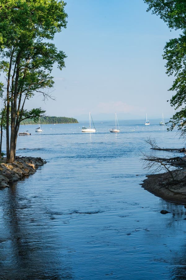 Salmon River Leading Out into Lake Champlain Stock Image - Image of ...