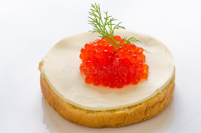 Salmon roe canape stock photo. Image of studio, sandwich - 27578098