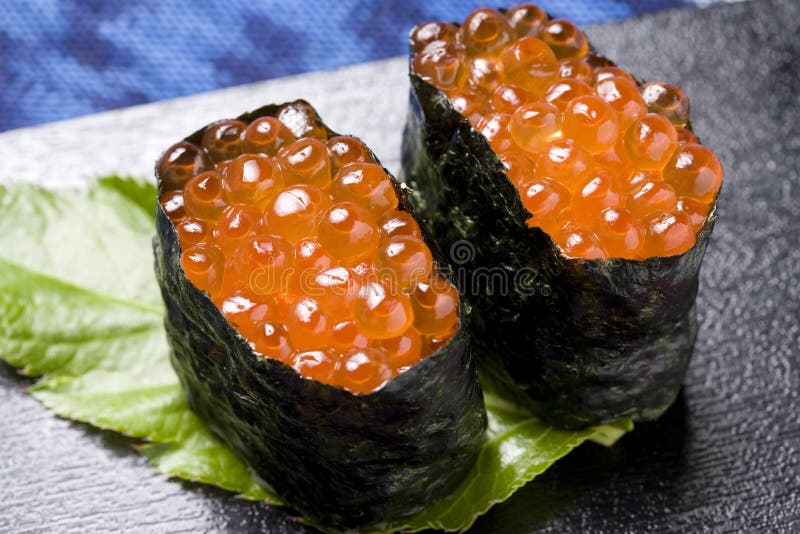 Salmon roe roll stock photo. Image of healty, food, japan - 10126576