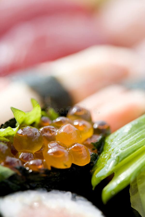 Salmon roe roll stock photo. Image of sushi, food, healthy - 10144932