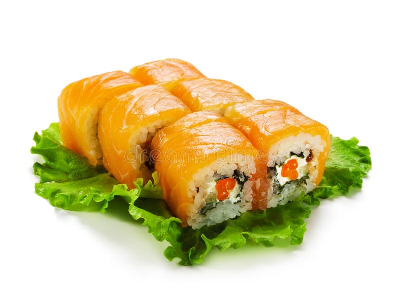 Salmon Roll stock photo. Image of isolated, cucumber - 11842176