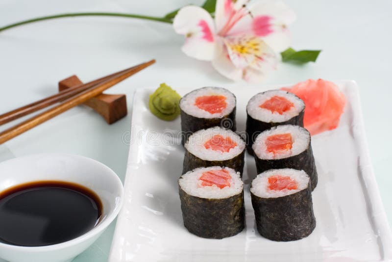 Salmon Roe Roll stock photo. Image of culture, rice, ikura - 12073950