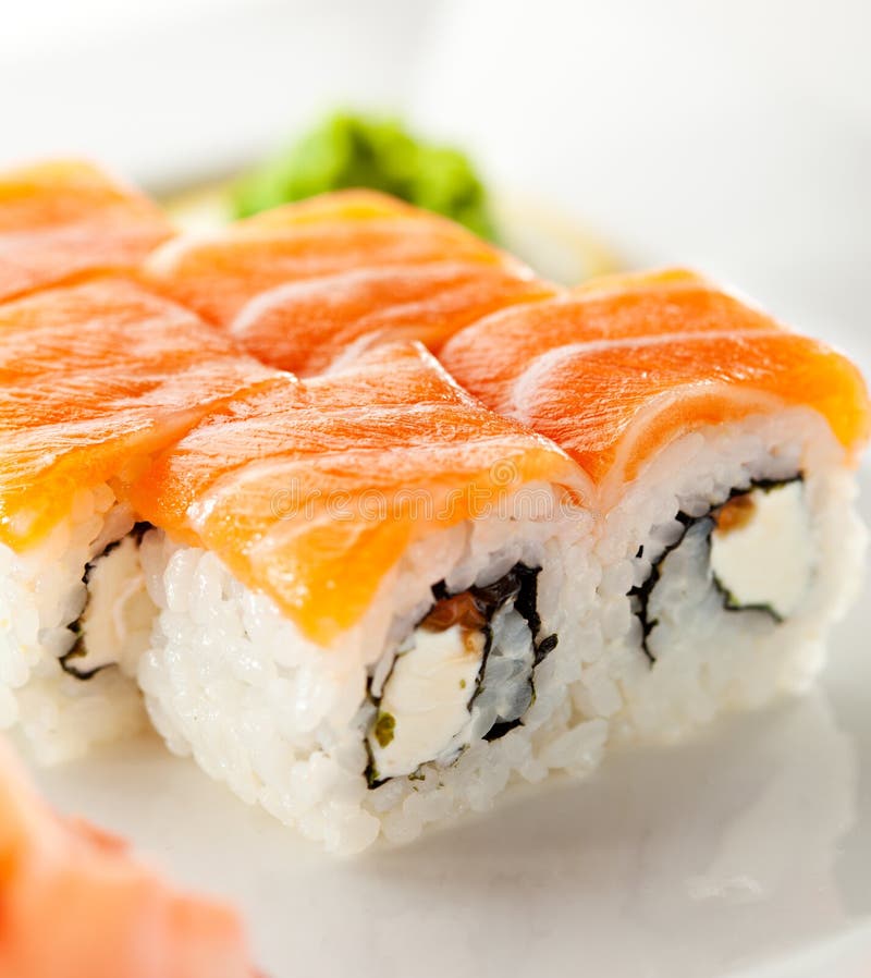 Salmon Roll stock image. Image of ginger, fish, japanese - 40954547