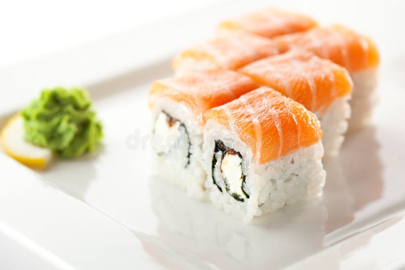 Salmon Roll stock image. Image of delicious, dish, fresh - 43035079