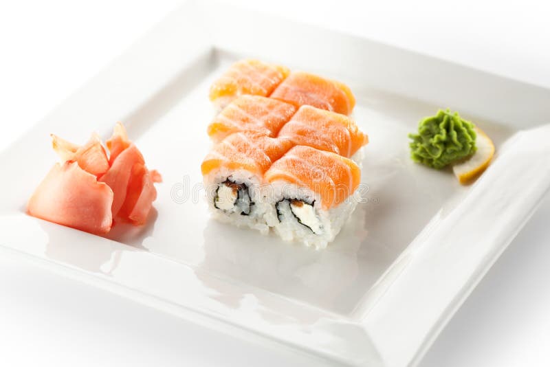 Salmon Roll stock image. Image of maki, diet, nori, healthy - 43035221