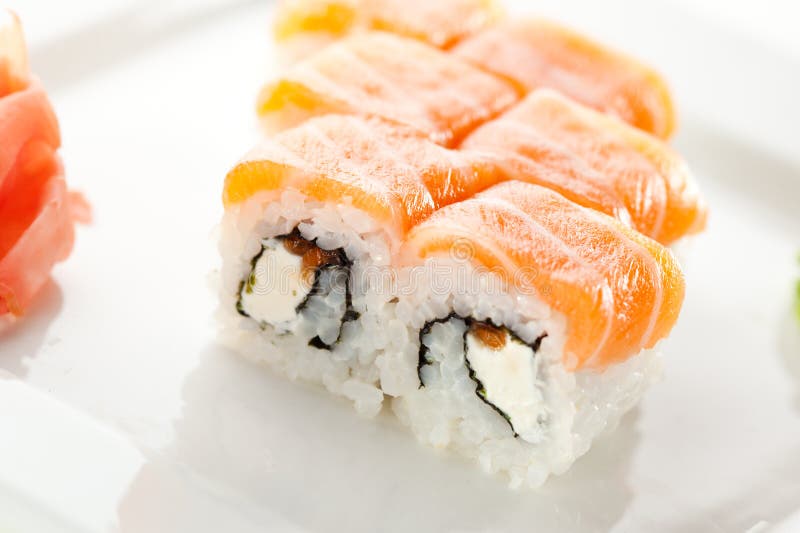 Salmon Roll stock photo. Image of rice, fish, salmon - 51860322