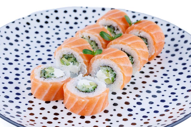 Salmon Roll for Food Delivery Restaurant Menu 2 Stock Photo - Image of ...
