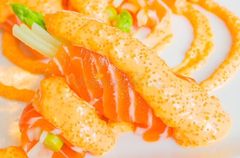 Salmon roll stock photo. Image of cook, delicacy, cutted - 32543770