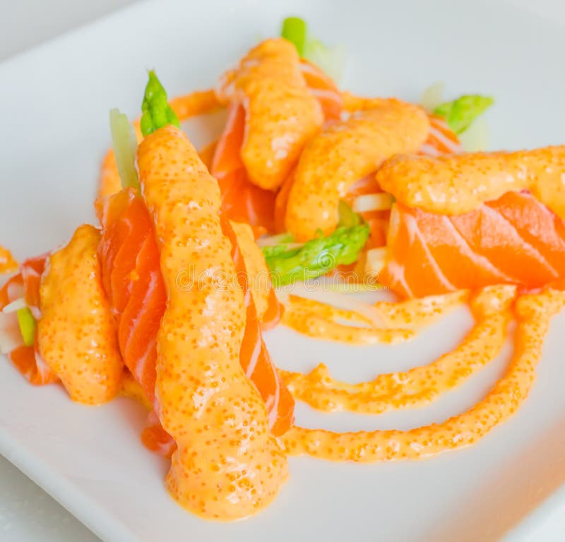 Salmon roll stock image. Image of gourmet, chop, cook - 32545179