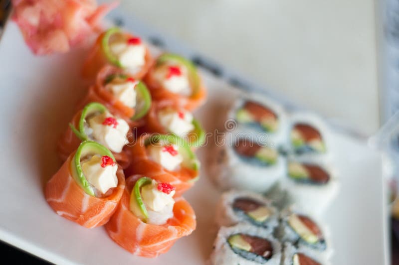 Salmon roses stock image. Image of nigiri, sandwhich - 34272841
