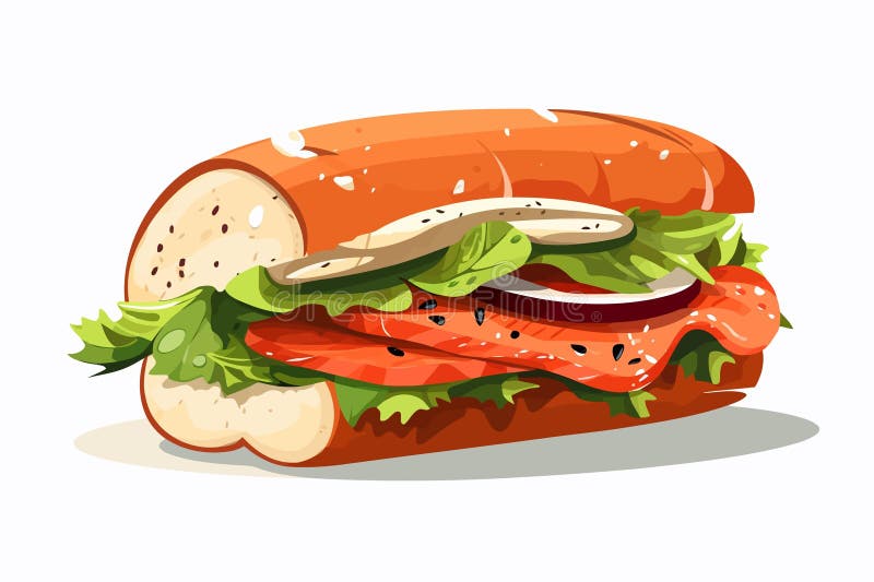 Salmon Sandwich Vector Flat Minimalistic Isolated Illustration Stock ...