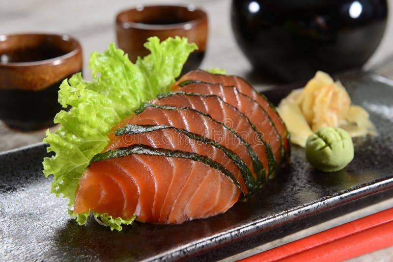 Salmon sashimi stock photo. Image of japan, delicious - 41651906