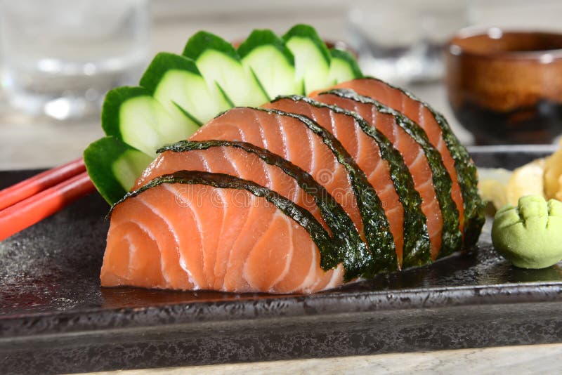 Salmon sashimi stock photo. Image of gourmet, asian, japan - 41651922