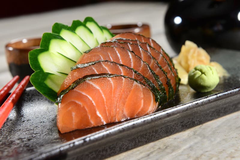 Salmon sashimi stock image. Image of diet, japanese, fresh - 41652013