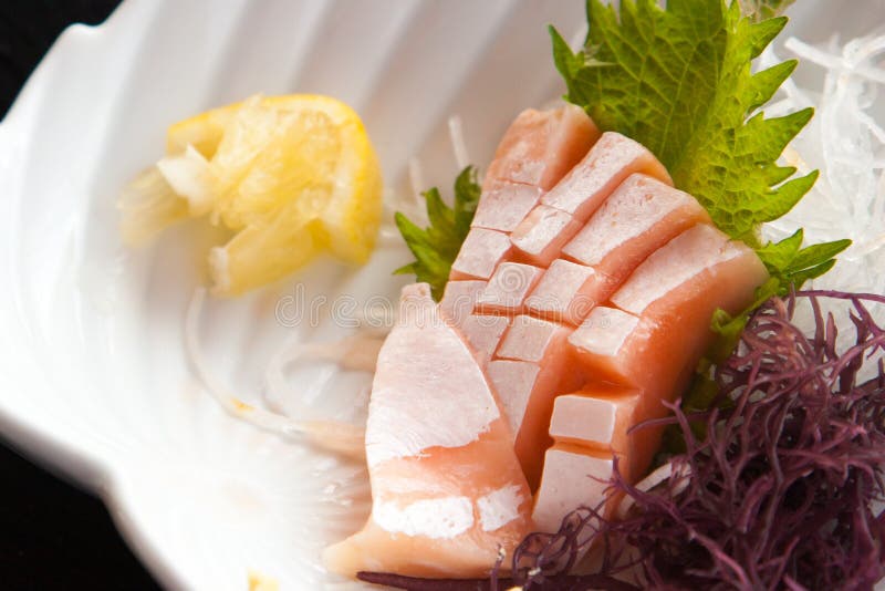 Salmon Sashimi stock photo. Image of food, wasabi, dinner - 93612538