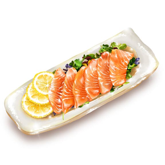 Salmon Sashimi stock image. Illustration of food, transparent - 320734805