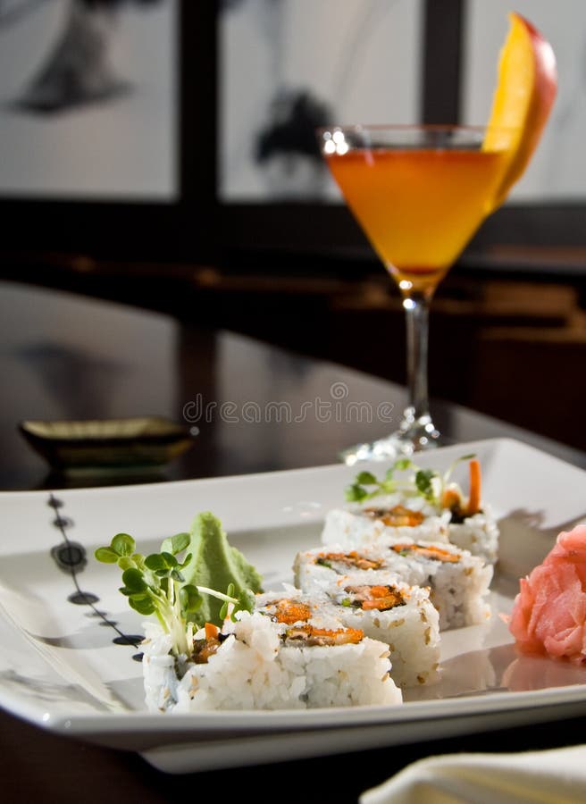 Salmon skin maki stock photo. Image of green, salmon - 15315308