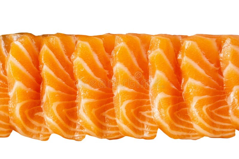 Salmon Slice Sashimi Isolated on White Stock Image - Image of fish ...