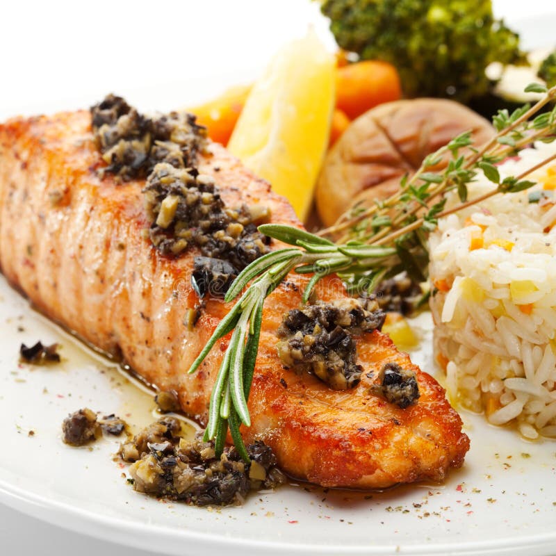 Salmon Steak stock photo. Image of cuisine, meal, gourmet - 24803098